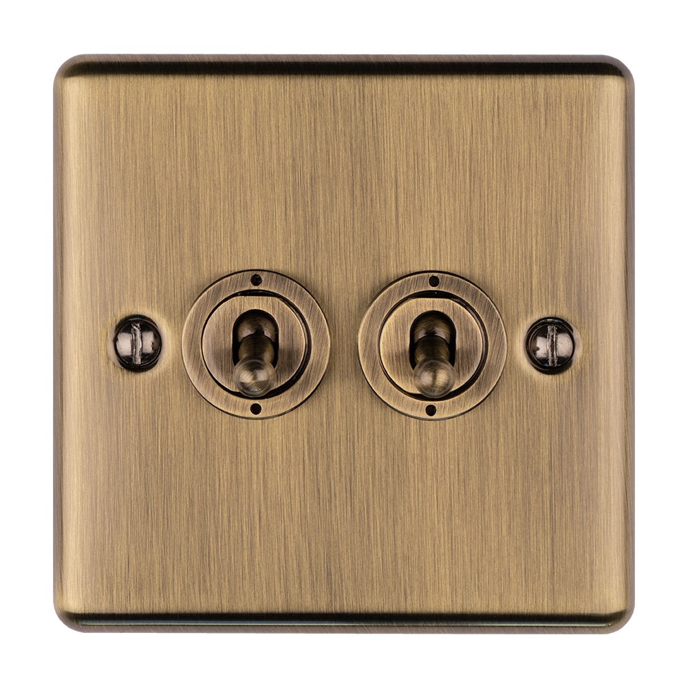 Eurolite ENT2SWABB Enhance Decorative 2 gang toggle switch, Antique ... Eurolite ENT2SWABB Enhance Decorative 2 gang toggle switch, Antique ...